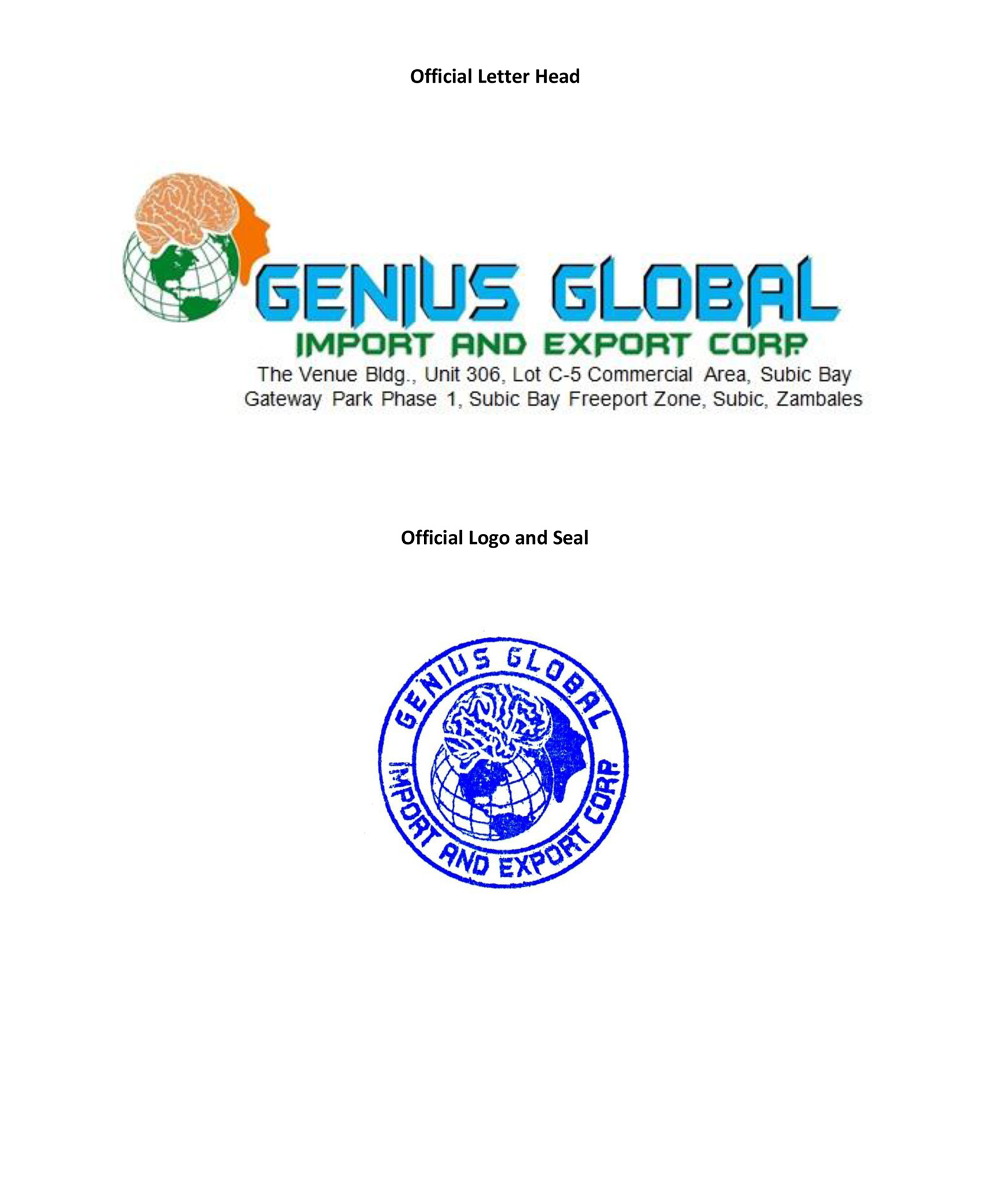 Identity – Genius Global Import and Export Corp.